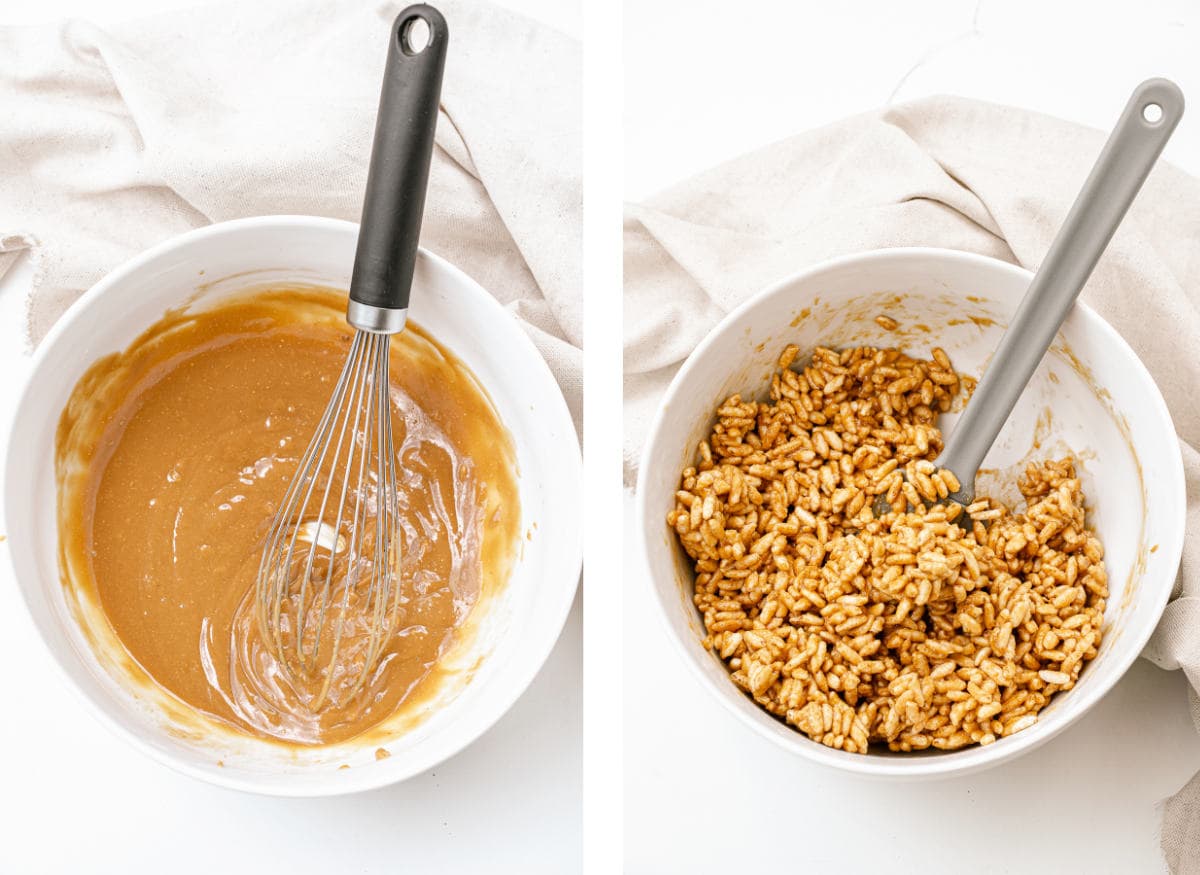 Easy Puffed Rice Bars with Peanut Butter and Chocolate